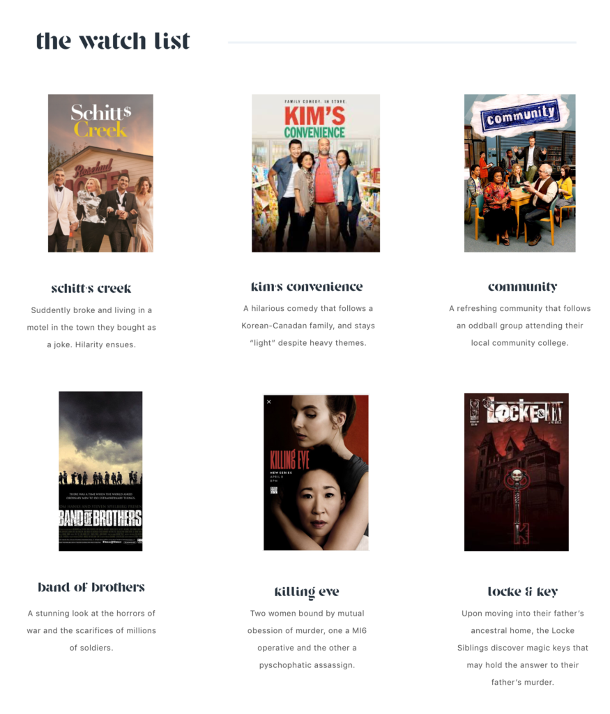 The Watch List: Quarantine Edition – aheli wanders